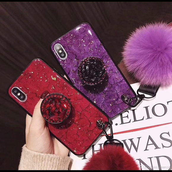 Accessories | Iphone Xsxs Max Case Pop Socket Gold Flake | Poshmark